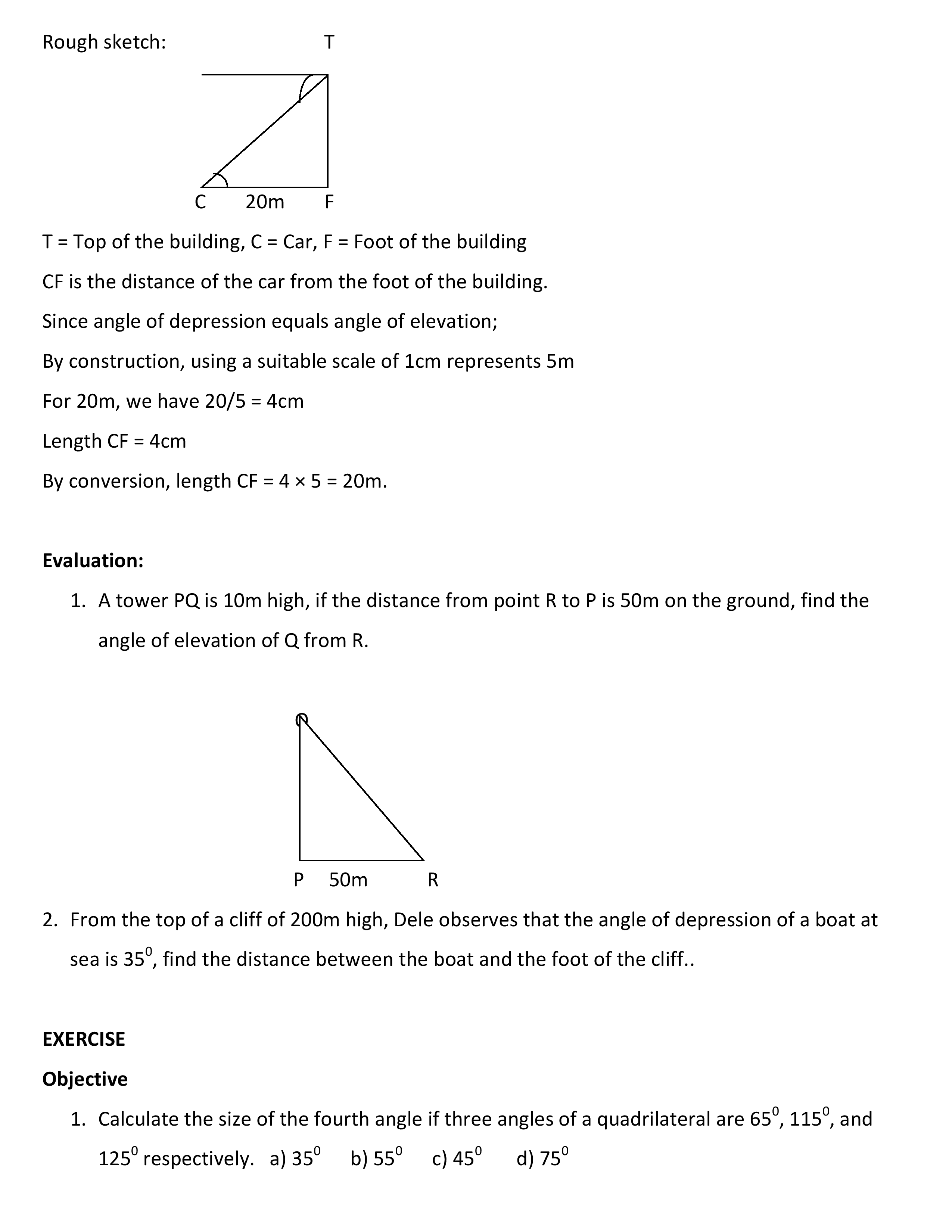 ANGLES OF ELEVATION AND DEPRESSION | Acadlly